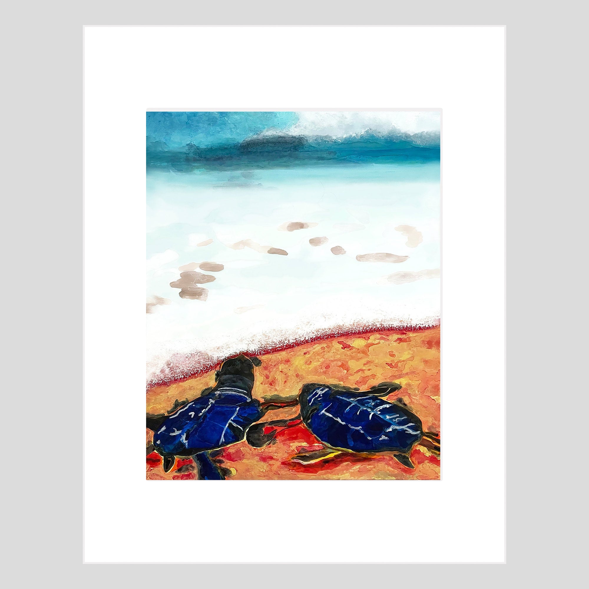 The Journey Begins Hatchling Sea Turtle Matted Print | seaweeddesigns The Journey Begins Hatchling Sea Turtle Matted Print | seaweeddesigns