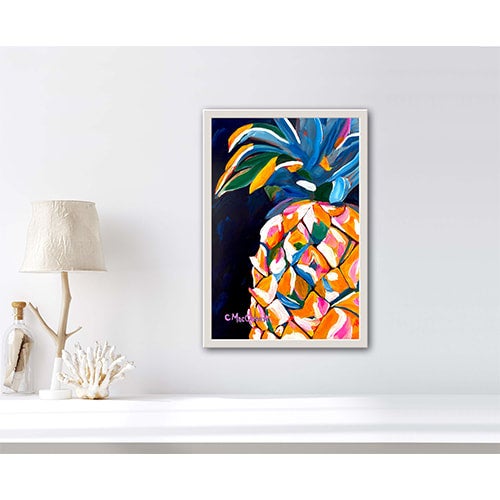 abstract expressionism pop art pineapple acrylic painting | seaweeddesigns